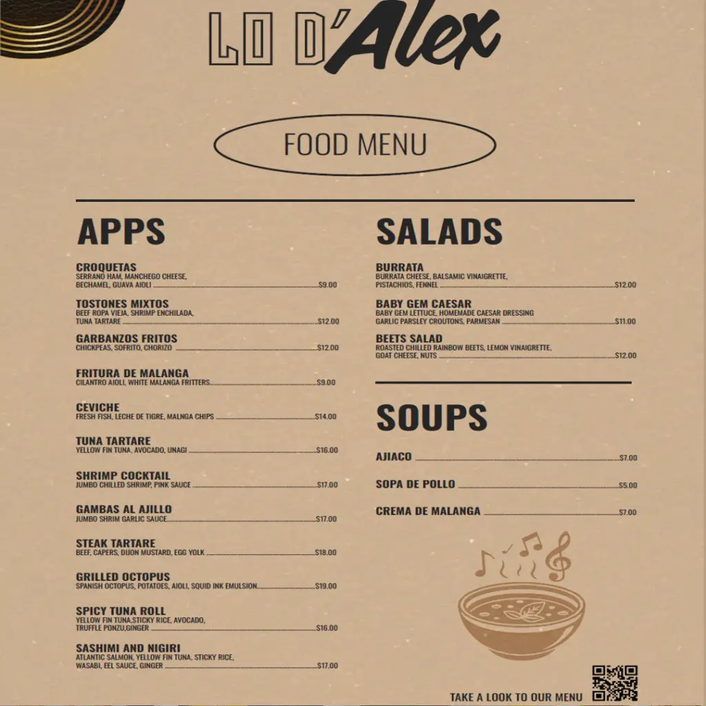 Menu - Lo D' Alex